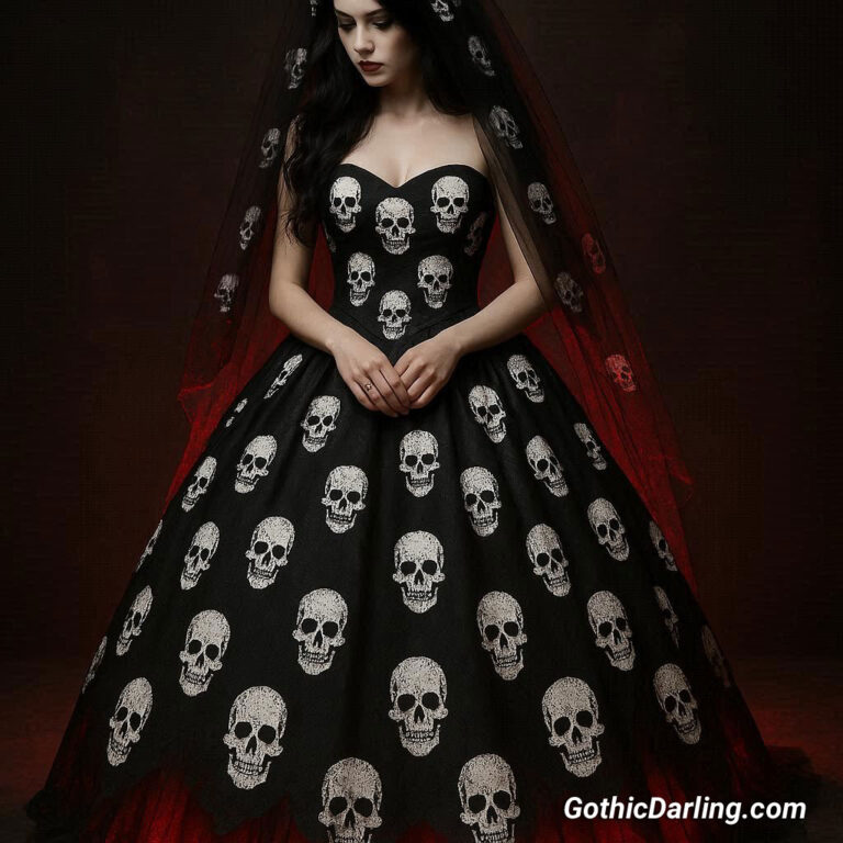 Skull Wedding Dress - Gothic Darling