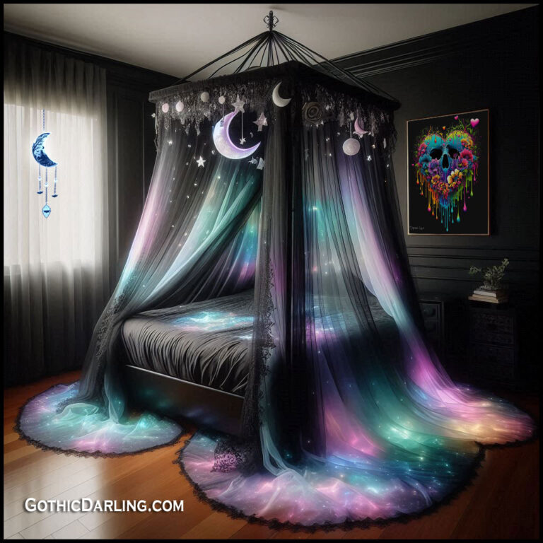Black Canopy Beds: How to Hang Them & Find Your Gothic Style - Gothic ...
